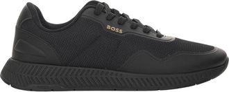 HUGO BOSS Homme, Chaussures, Noir, Taille: 42 EU Titanium-Runn Canvas Baskets