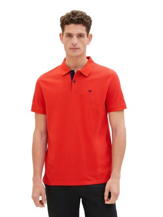 Tom Tailor Herren 1031006 Basic Piqu&eacute; Poloshirt, 13189 - Basic Red, S