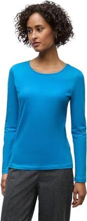 Street One 3228387 T-Shirt Basique &agrave; Manches Longues, Polaris Blue, 44 Femmes