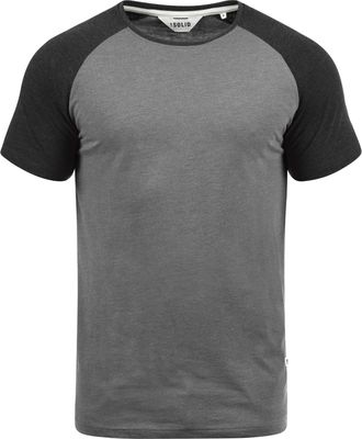 Solid SDBastian Herren T-Shirt Kurzarm Shirt mit Rundhals-Ausschnitt Baumwollmischung Regular fit, Größe:3XL, Farbe:Grey Melange (8236)