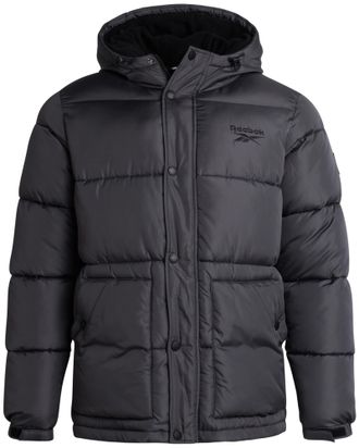 Reebok Herren-Winterjacke - schwerer, isolierter Herren-Wintermantel - windwasserabweisend, gesteppte Pufferjacken f&uuml;r Herren, Dunkelgrau, S