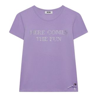 GCDS Polly Pocket Bling Slim T-Shirt - - Tops - Damen - Lila - M