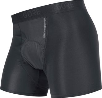 Gore C3 Damen Fahrrad-Boxer-Shorts mit Sitzpolster GORE WINDSTOPPER, 34, Schwarz