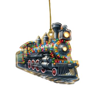 Generico Zugschmuck - Weihnachtszug für Weihnachtsbaum | Festliche Lokomotive 2D Acryl | Weihnachtsdekoration für Zuhause | Christbaumschmuck 2025 | Ad