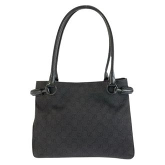 Gucci Sac bandouli&egrave;re en toile GG en cuir Pre-owned - Femme - Pre-owned - Noir - Taille: ONE Size