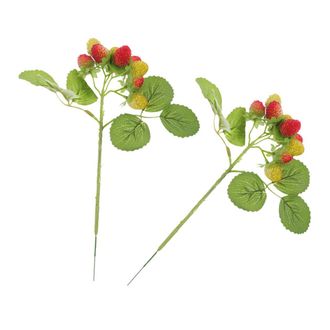 FOMIYES K&uuml;nstlicher Wachsbeerenstrau&szlig; mit 9 K&ouml;pfen Naturgetreuer Kunststoff Fruchtzweig Rot Gr&uuml;n Pflegeleichte Dekoration f&uuml;r Vasen Feste und Wohnambiente