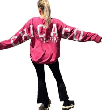 Worldclassca Longsweatshirt Worldclassca Oversized Sweatshirt CHICAGO Langarmshirt Puli Oberteil