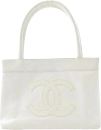Chanel Sac Chanel doccasion en cuir caviar - Femme - Pre-owned - Blanc - Taille: ONE Size