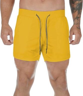 Generic Short chino extensible pour homme - Taille &eacute;lastique - En coton - L&eacute;ger - Avec poches - Pantalon de sport d&eacute;contract&eacute; - Pantalon de travail - Pantalon