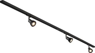 SLV LED Schienensystem PURIA, Starter Set, 1Phasen Schienen-Leuchte zur individuellen Innen-Beleuchtung, dreh- und schwenkbare Decken-Spots, Strahler-Schi