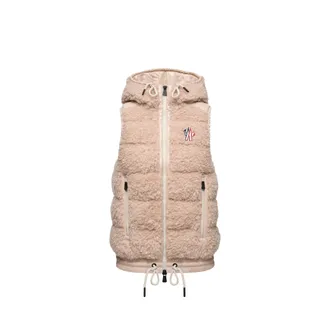 Moncler Moncler Teddy Hooded Insulated Gilet, Women, Pink, Size: S