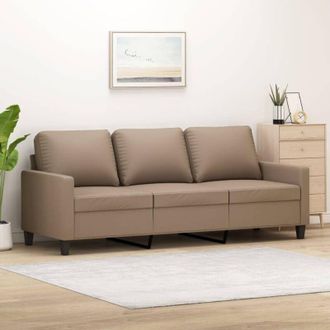 vidaXL 3-Sitzer-Sofa Cappuccino-Braun 180 cm Kunstleder vidaXL