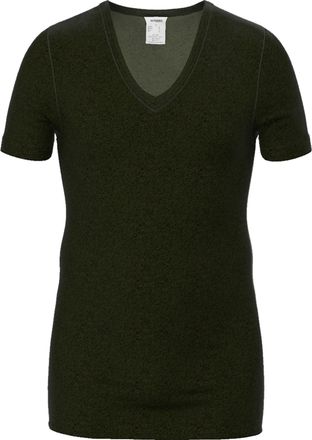 Hermko 40488 Herren Kurzarm Shirt mit V-Ausschnitt aus Merinowolle/Tencel, Gr&ouml;&szlig;e:D 10 = EU 4XL, Farbe:schwarz