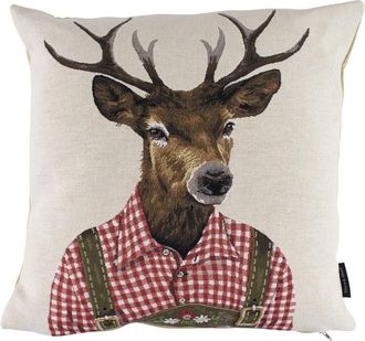 Mars & More Kissen Tiroler Hirsch Zierkissen Dekokissen Couchkissen 45x45 cm