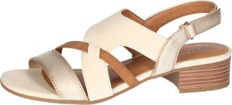 Mustang Jeans Damen Sandale mit Klettverschluss und Blockabsatz pflegeleicht 1494-802, Größe:42 EU, Farbe:Beige