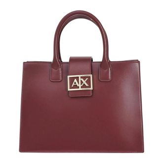 A|X Armani Exchange Femme, Sacs, Rouge, Taille: ONE Size Sac &agrave; main trap&eacute;zo&iuml;dal rouge avec d&eacute;tail logo