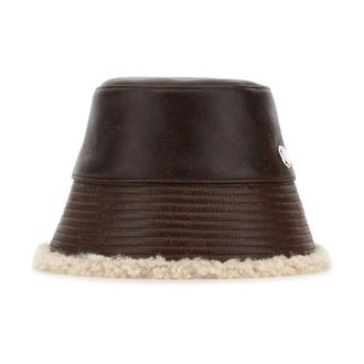 Stella McCartney Femme, Accessoires, Brun, Taille: 58 CM Synthetic Leather Bucket Hat