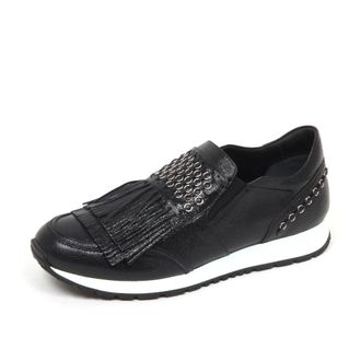 Tod's Geknackter Effekt Slip-On Schuh Fransen - - Shoes - Damen - Schwarzk - 36 1/2 EU