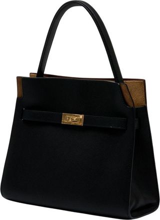 Tory Burch Calfskin Leather Top Handle Bag - Black