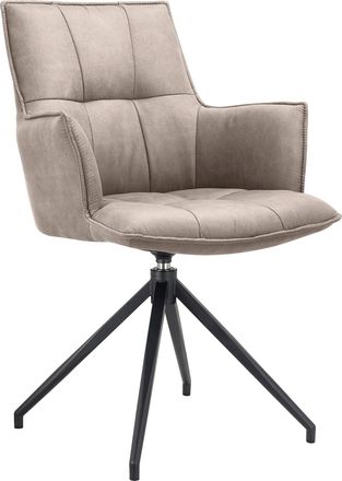 Novel Armlehnstuhl, Schwarz, Taupe, Metall, Textil, eckig, Drehkreuz, 59x89.5x63 cm, Typenauswahl, Sitzfläche 360° drehbar, automatische