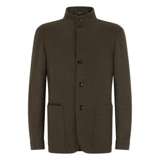Ermenegildo Zegna Il Conte Manteau Court en Laine - Homme - Manteaux - Vert - Taille: XL
