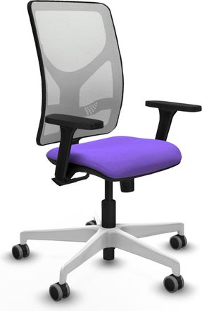 Piqueras y Crespo B&uuml;rostuhl mit 3D-Armlehnen, h&ouml;henverstellbare Lendenwirbelst&uuml;tze, ausgestattet mit 3 Positionen und Schneideschaum, Wei&szlig;/Lila