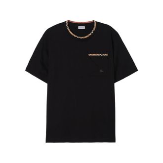 Burberry T-Shirt mit Rundhalsausschnitt - - Tops - Herren - Schwarzk - S