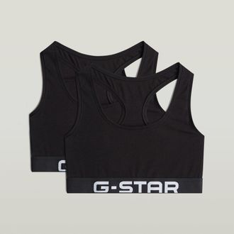 G-Star Racerback Bralette 2er-Pack - Schwarz - Damen