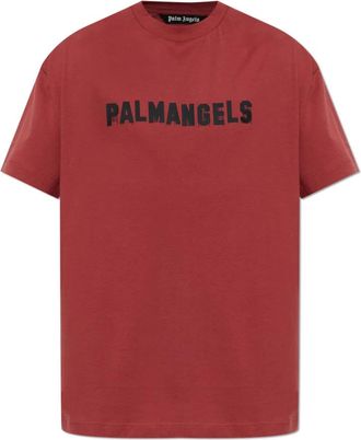 Palm Angels T-shirt &agrave; logo - Homme - Tops - Rouge - Taille: M