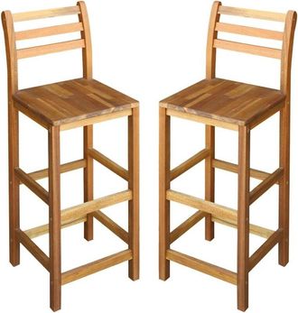 vidaXL Barhocker 2 Stk. Massivholz Akazie - Vidaxl