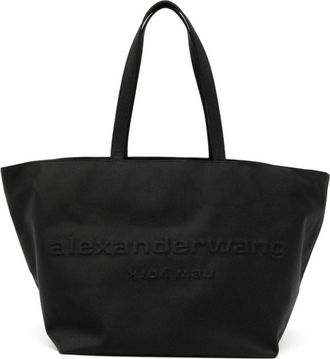 Alexander Wang Femme, Sacs, Noir, Taille: ONE Size Embossed Logo Tote Bag