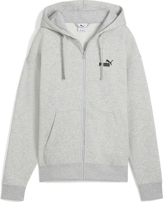 Puma Hoodie confort zipp&eacute; &agrave; petit logo N&deg; 1 ESS Femme, V&ecirc;tements, Gris, XXS