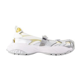 Versace Wei&szlig;e Mary Jane Sneakers Synthetisch - - Shoes - Damen - Mehrfarbig - 38 EU