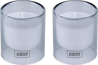 Schöner Wohnen Kollektion Duftkerze Mod. Soft Cotton S, 2er Set wohlig frischer Duft Weiß