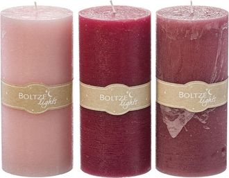 Boltze Basic Stumpenkerze rosa 20cm Sortiert (1 Stück)
