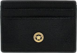 Versace Homme, Accessoires, Noir, Taille: ONE Size Porte-cartes en cuir Medusa Biggie