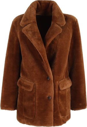 Urban Code Femme, Vestes, Brun, Taille: 42 FR Veste Réversible Shearling Couleur Taupe