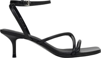 Estro & Luminara Femme, Chaussures, Noir, Taille: 36 EU Sandales &agrave; Talons Aiguilles en Cuir &agrave; Fines Brides