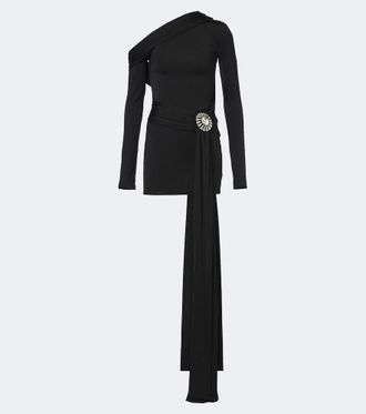 DAVID KOMA Verziertes One-Shoulder-Minikleid