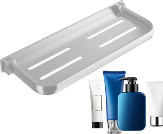 Generic Wandregal für das Badezimmer, aus Aluminium, schwebende Aufbewahrung, mit 90-Grad-Panel, zusammenklappbare Regale für Küche, Waschküche