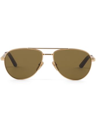 Prada Pilotenbrille mit Logo-Schild - Gold