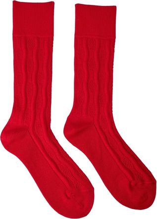 Dries Van Noten unisex, Sous-v&ecirc;tements, Rouge, Taille: XS Chaussettes &agrave; Motif Tricot Torsad&eacute;