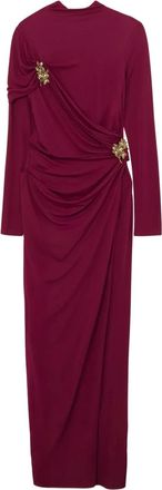 SIMKHAI robe drapée Izadora à ornements - Rouge