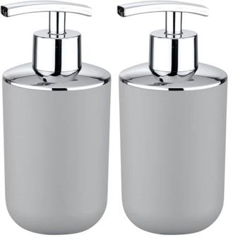 WENKO Seifenspender Brasil, nachf&uuml;llbarer Seifendosierer f&uuml;r Badezimmer und K&uuml;che, aus bruchsicherem Kunststoff, BPA-frei, Fassungsverm&ouml;gen: 320 ml, 7,3 x 1