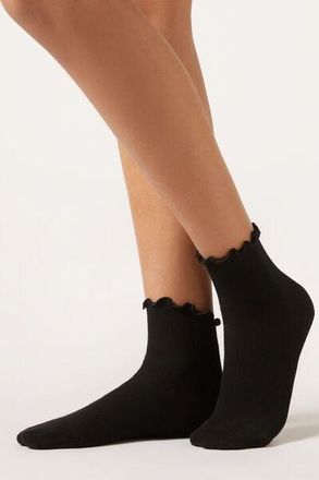 Calzedonia Socken In Rippstrick Schwarz