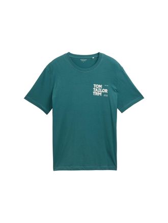 Tom Tailor Herren 1047795 T-Shirt mit Print, 14171-Jasper Green, L