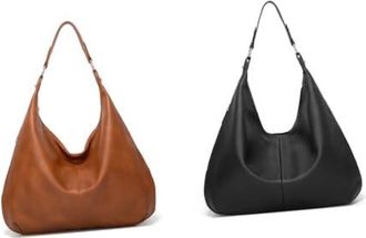 Yarnow Sac Cabas Femme Capacit&eacute; PU Noir Style R&eacute;tro Sac Bandouli&egrave;re et pour Courses et Usage Quotidien