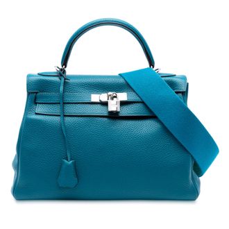 Herm&egrave;s Turquoise Togo Amazon Kelly II Retourne 32