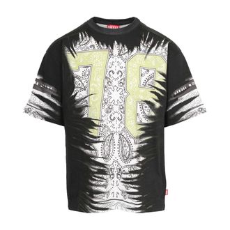 Diesel Homme, Tops, Multicolore, Taille: L T-shirts et Polos Jaunes t-boxt-78-r1