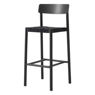 & Tradition Tabouret de bar sangles noires 75 cm Betty TK15 en fr&ecirc;ne & Tradition